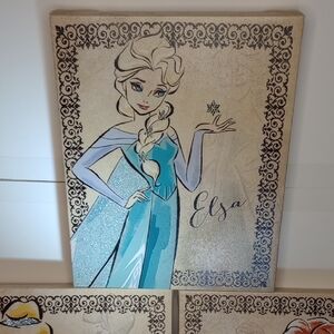 Disney | Wall Decor | Disney Princess Canvas Art Set Cinderella Ariel ...